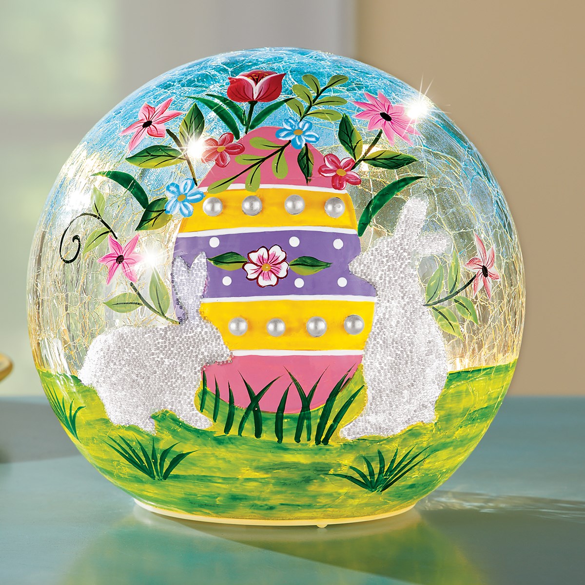 LED Lighted Easter Bunny Ball Decoration | Collections Etc.