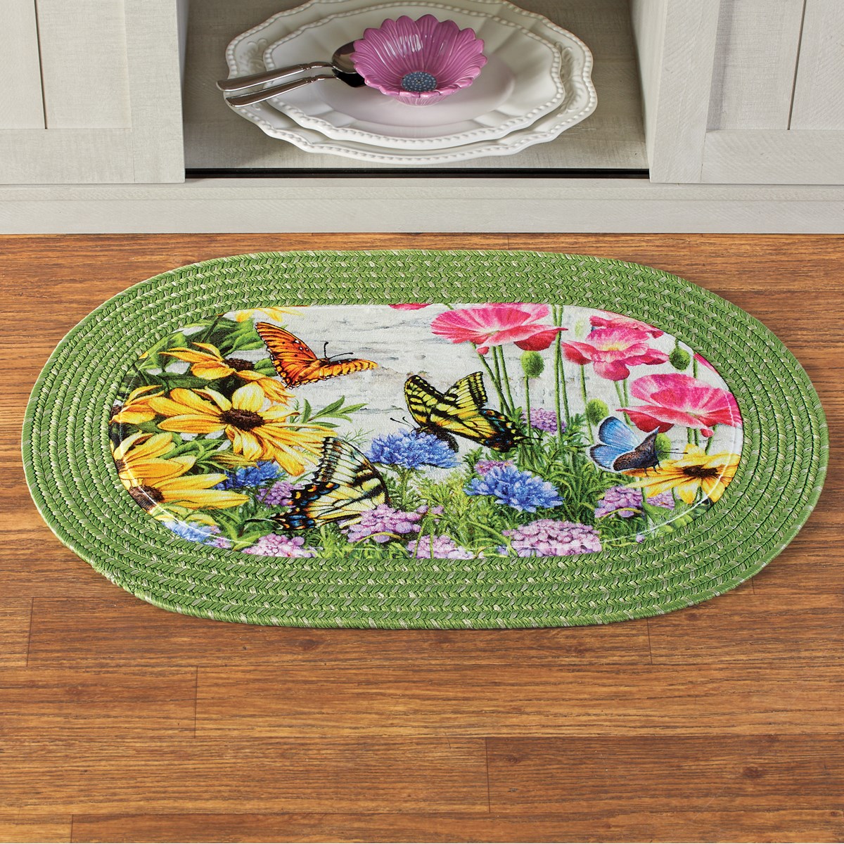 Butterfly Garden Braided Accent Rug by Dona Gelsinger | Collections Etc.
