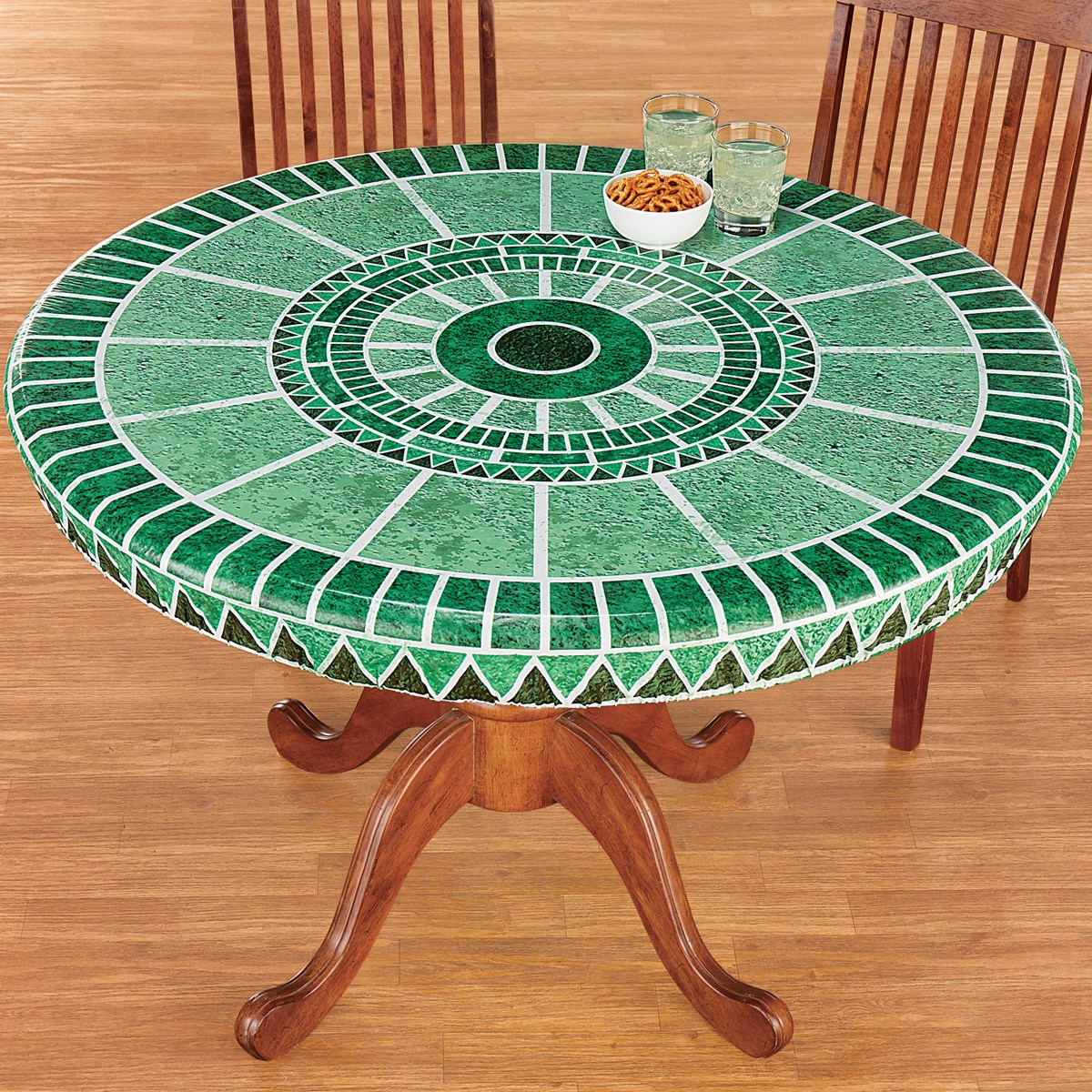 Vinyl Stretch-to-Fit Mosaic Design Table Covers | Collections Etc.