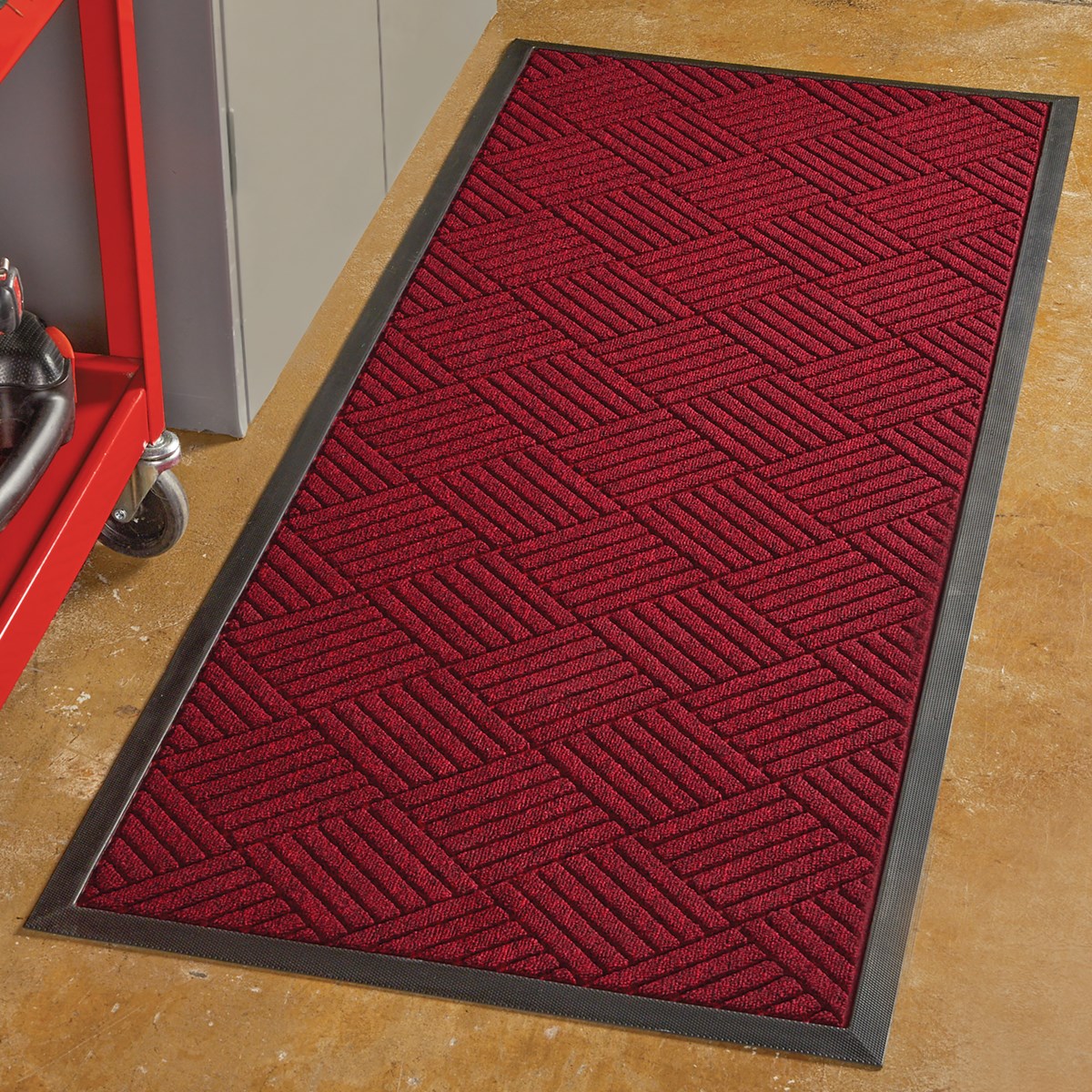Rubber Skid-Resistant Tufted Utility Rug | Collections Etc.