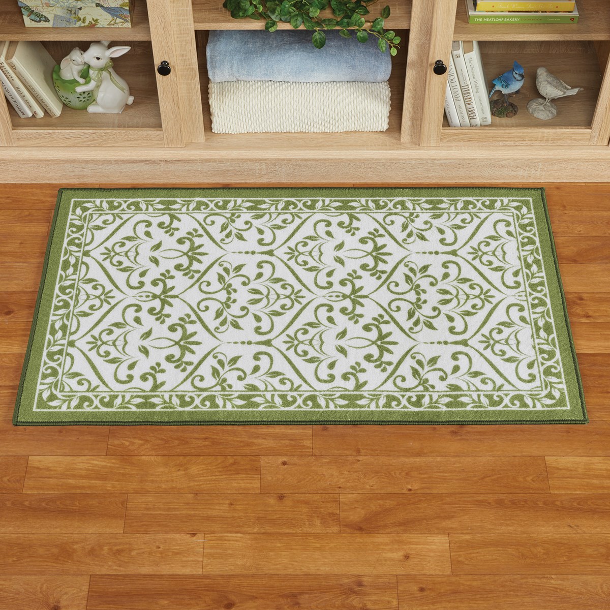 Elegant Medallion Scroll Skid-Resistant Accent Rug | Collections Etc.