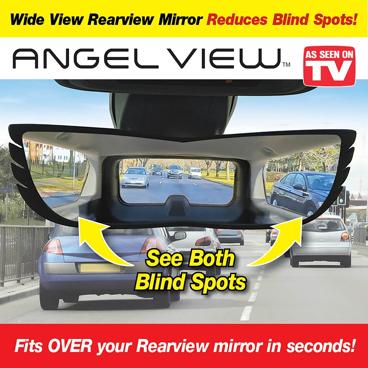 Angel View™ Wide-Angle Rearview Mirror - Eliminates Blind Spots ...