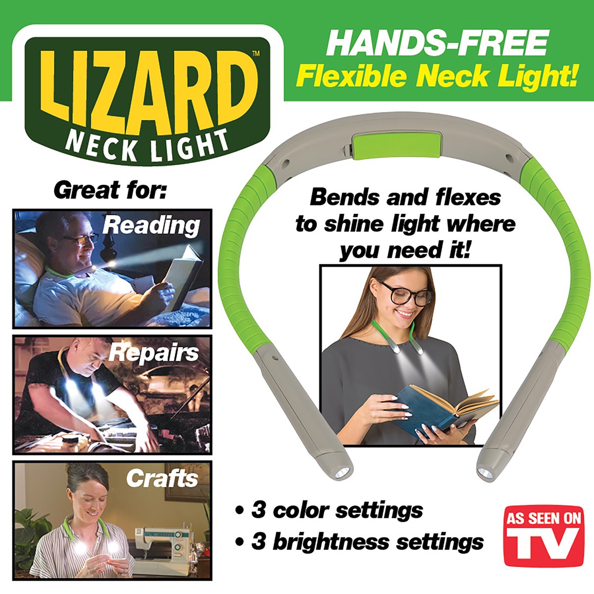 Lizard Hands-Free Flexible Neck Light | Collections Etc.