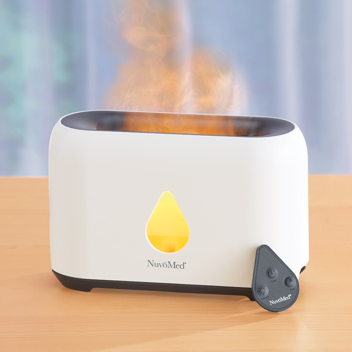 Aromatherapy Diffuser with LED Flame Effect and Remote | Collections Etc.