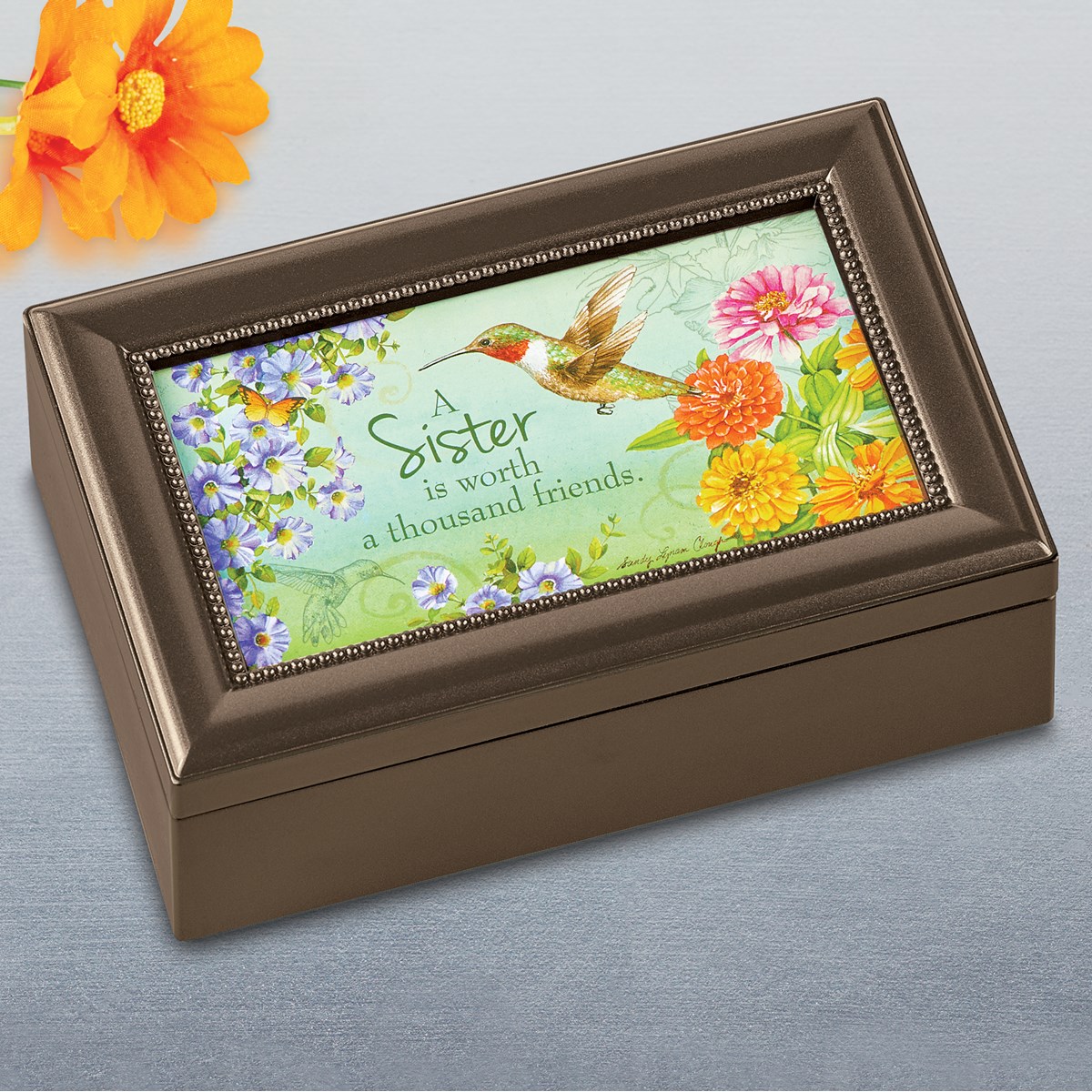 Hummingbird Sentiment Music Storage Box | Collections Etc.