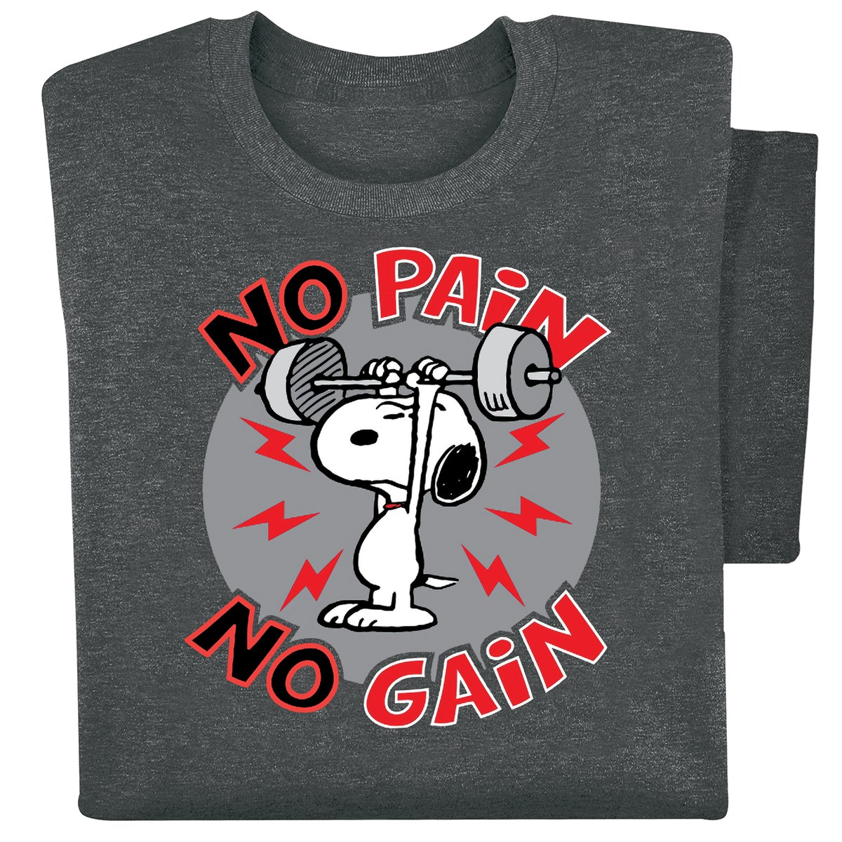 Snoopy No Pain No Gain Short Sleeve T-Shirt | Collections Etc.