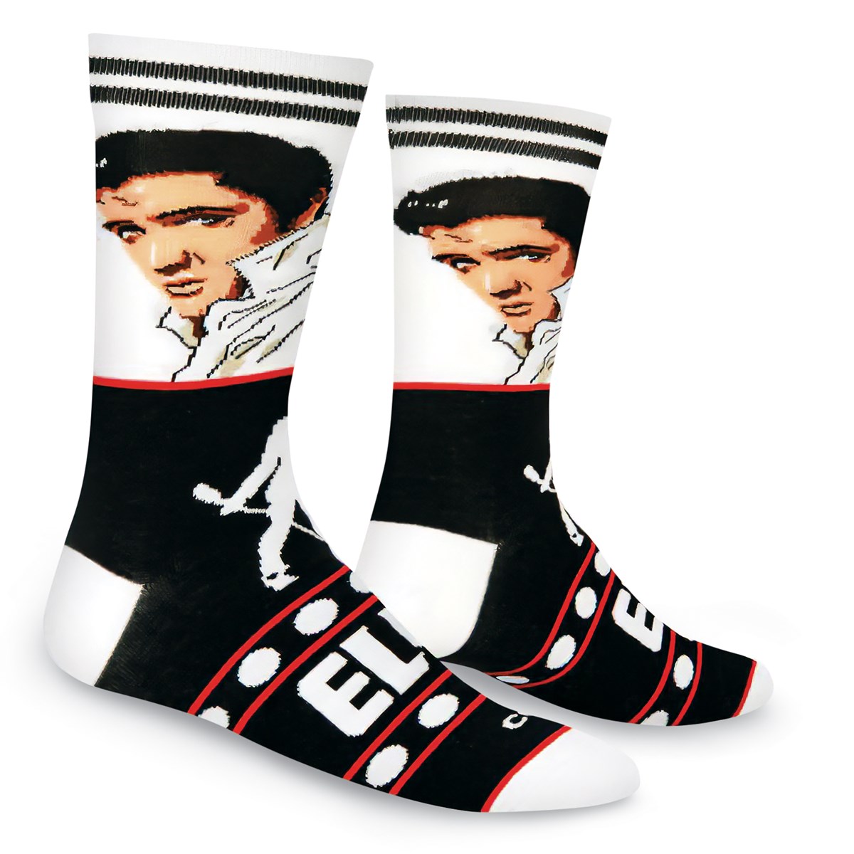 Elvis Men's Novelty Crew Socks with Cushioned Heels | Collections Etc.