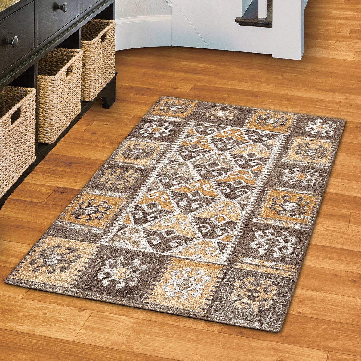 Lottie Abstract Tribal Skid-Resistant Area Rug | Collections Etc.