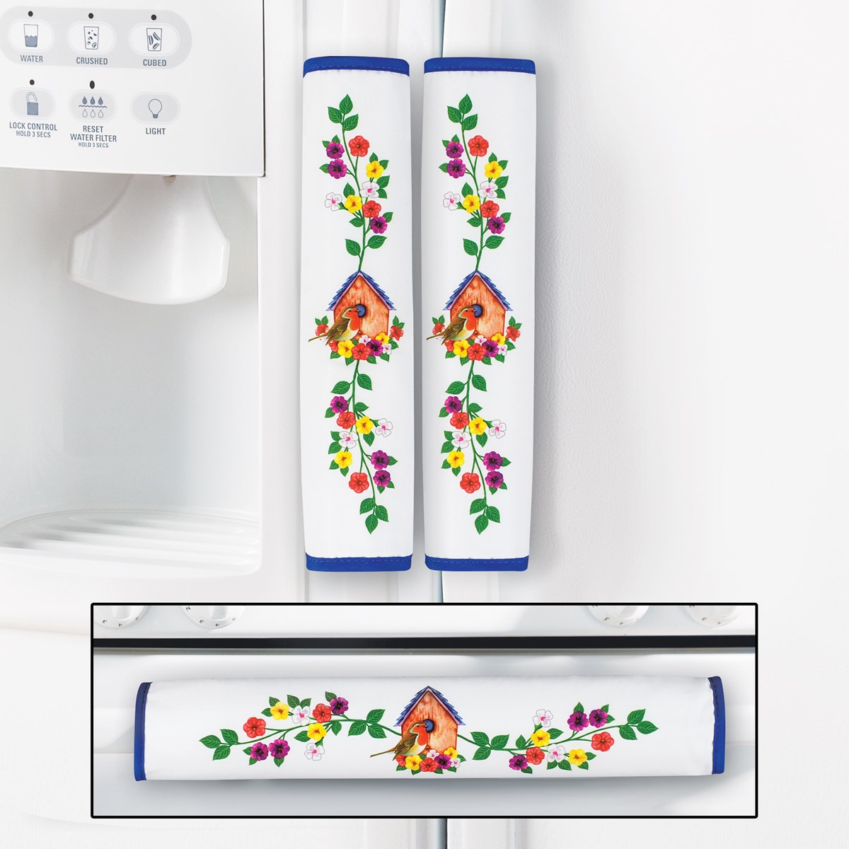 Floral Birdhouse Appliance Handle Covers - Set of 3 | Collections Etc.