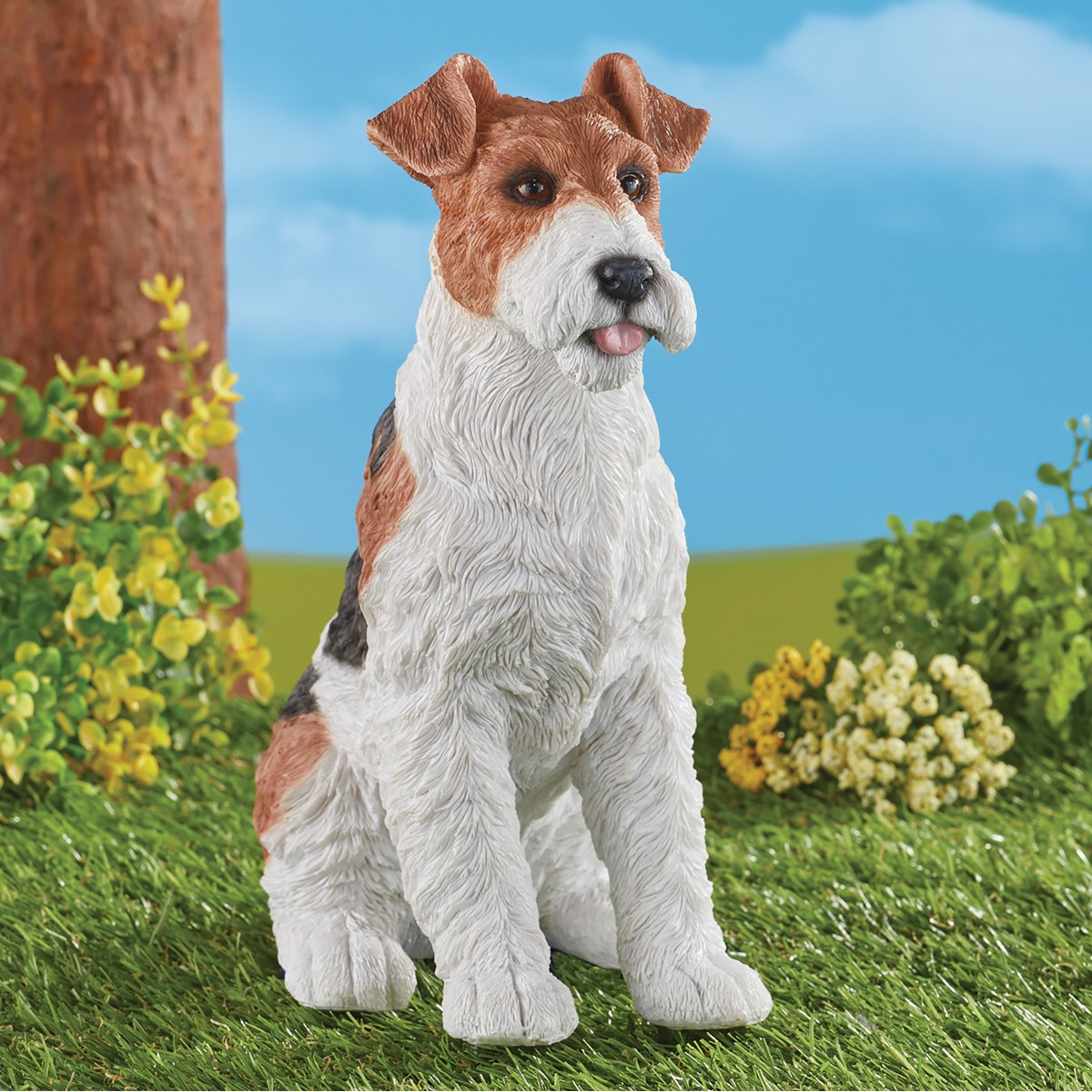 Hand-Painted Realistic Jack Russel Terrier Statue | Collections Etc.
