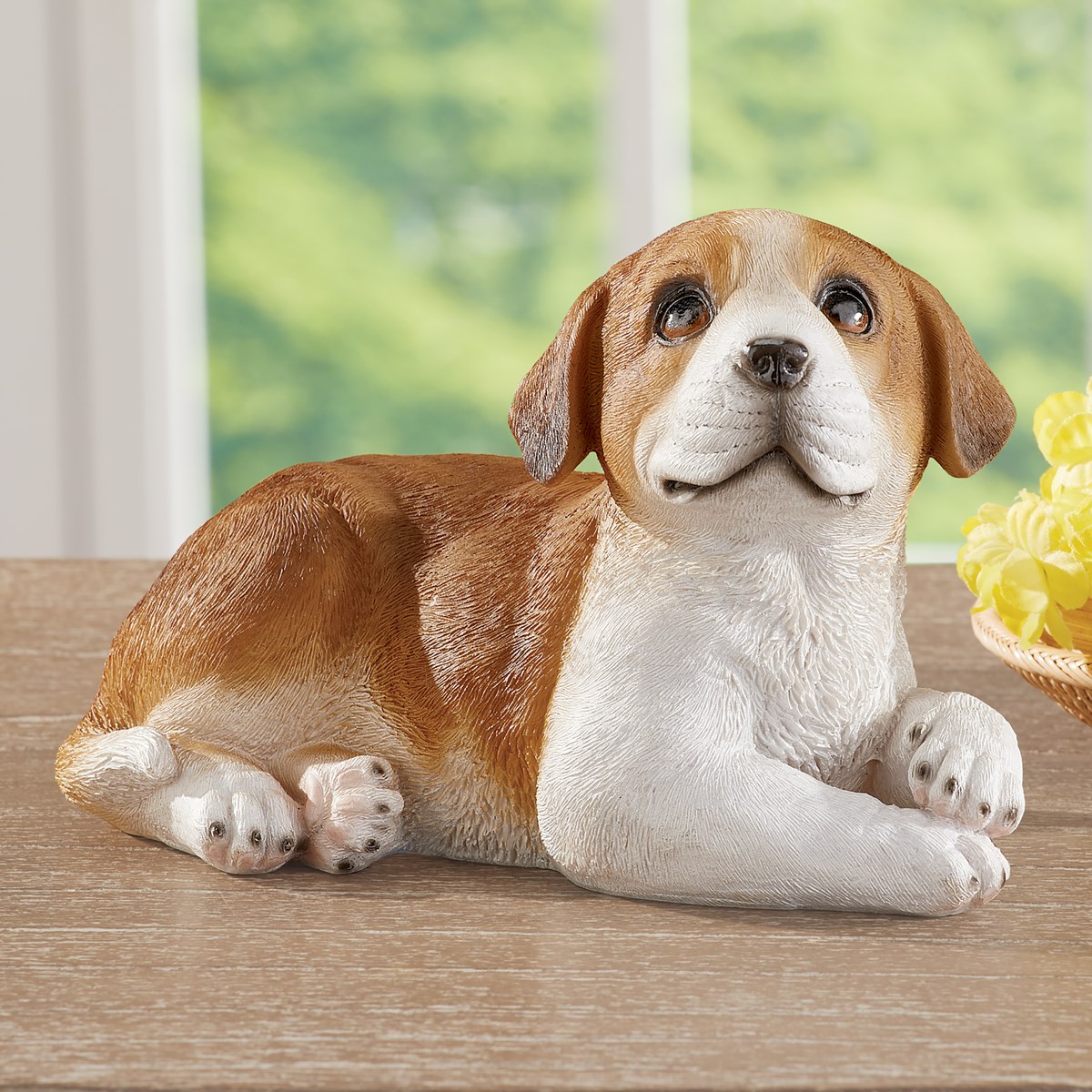 Hand-Painted Realistic Beagle Puppy Outdoor Statue | Collections Etc.