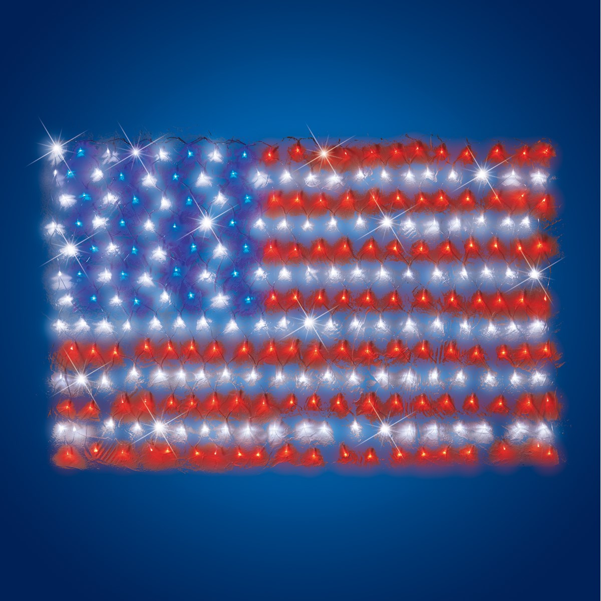 6-Foot Patriotic Outdoor American Net LED Lighted Flag | Collections Etc.