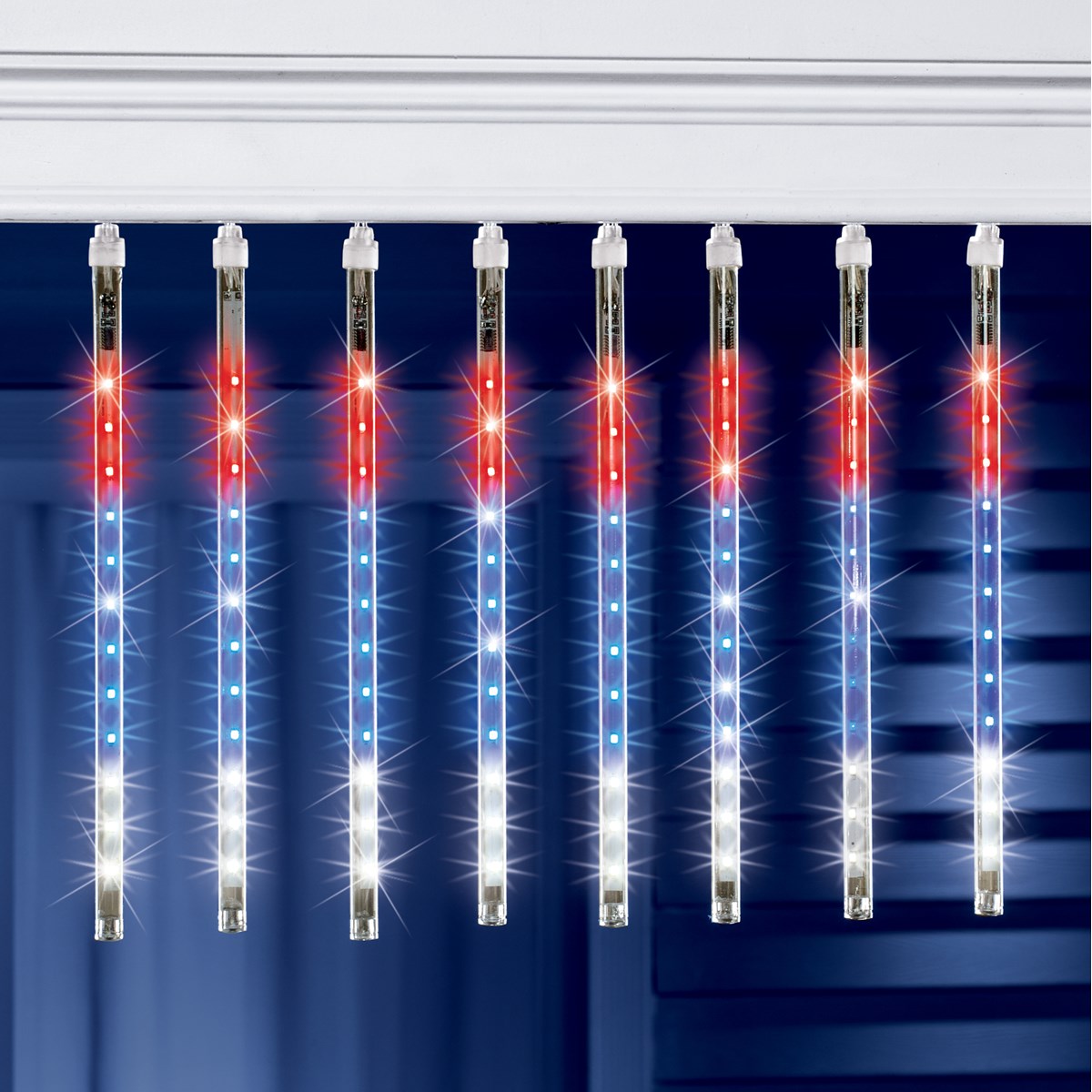 8-Piece Patriotic Shower Rain LED Lights | Collections Etc.