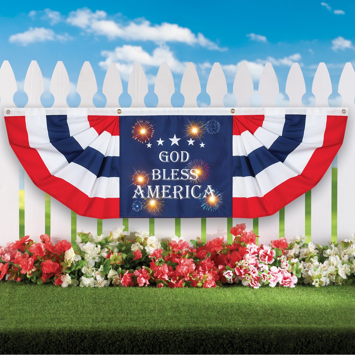 Patriotic God Bless America LED Lighted Banner | Collections Etc.