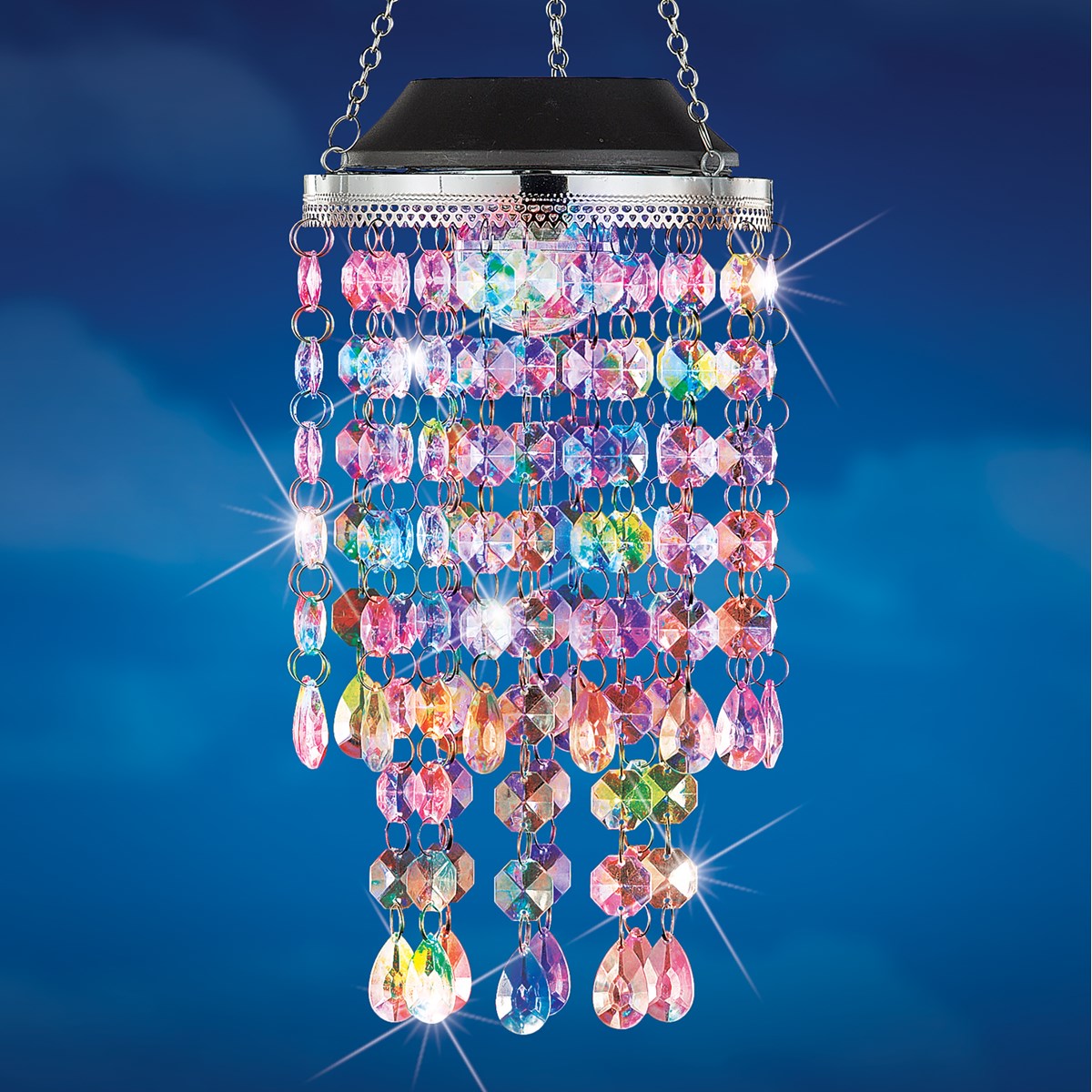 Solar Powered Twinkling Chandelier Mobile | Collections Etc.