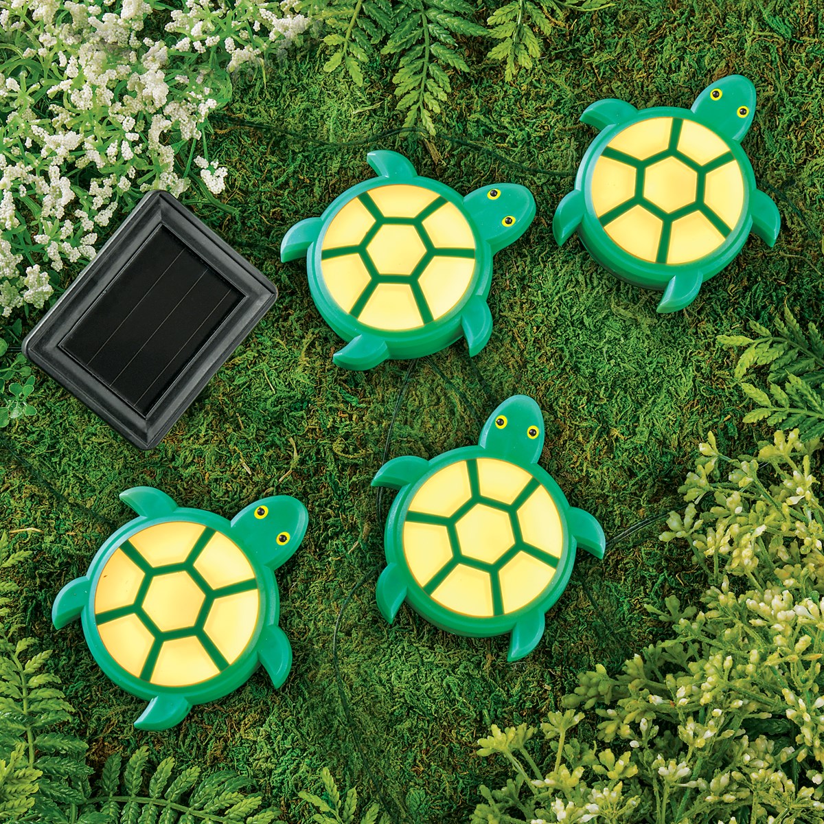 Solar Powered Turtle LED Path Lights - Set of 4 | Collections Etc.