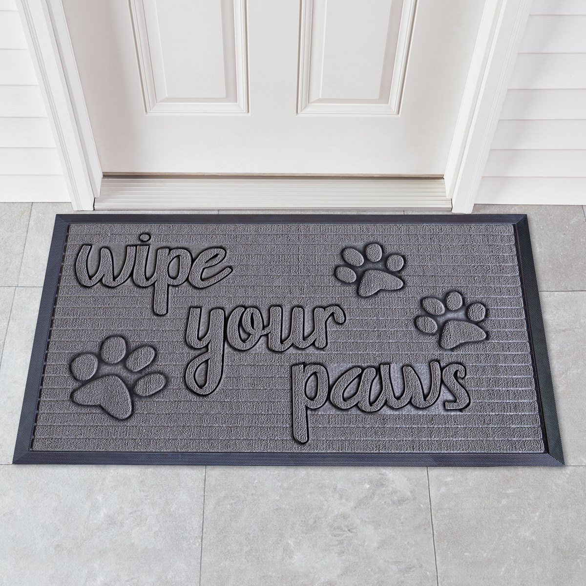 Unique Wipe Your Paws Skid-Resistant Utility Rug | Collections Etc.