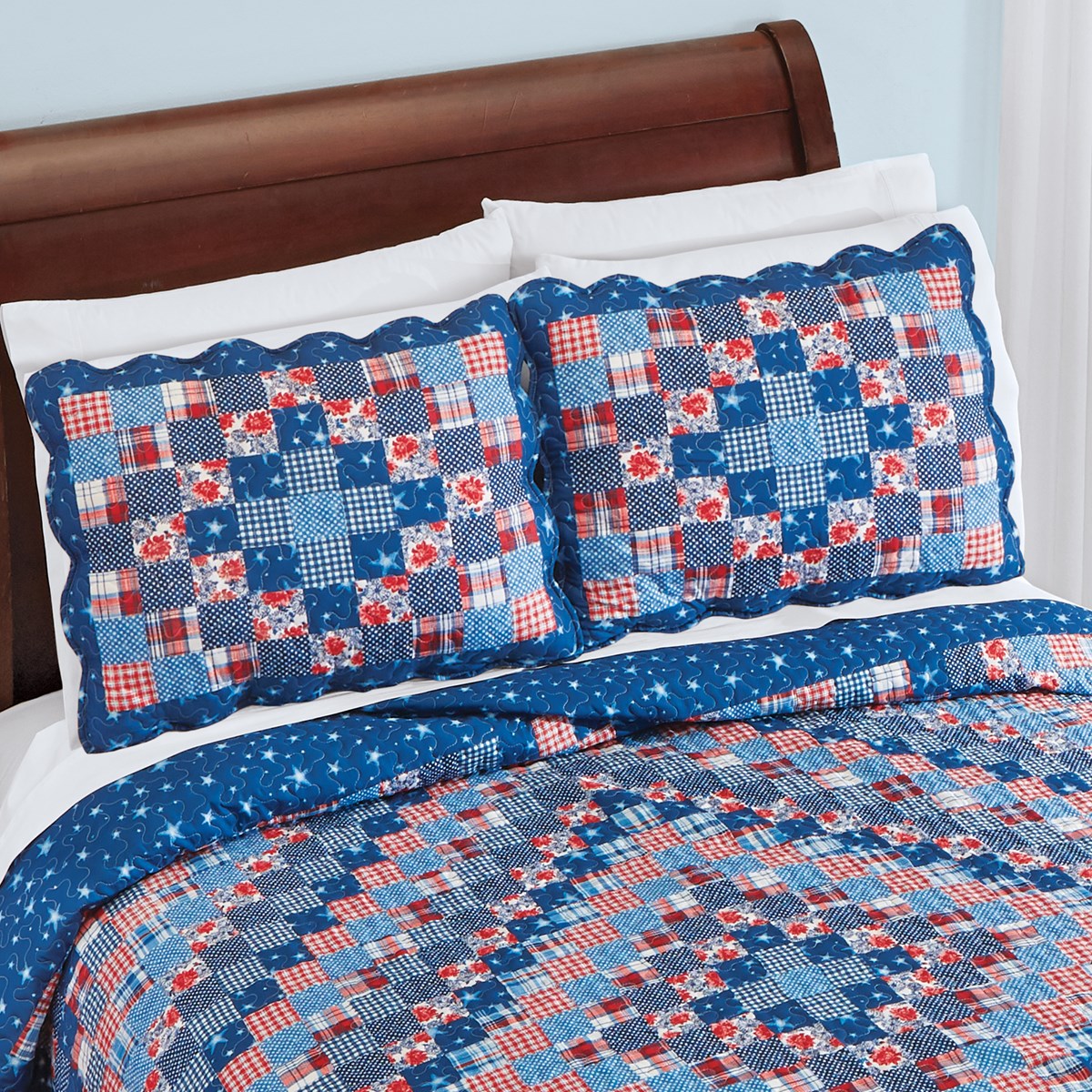 Americana Diamond Scalloped Edge Pillow Sham | Collections Etc.