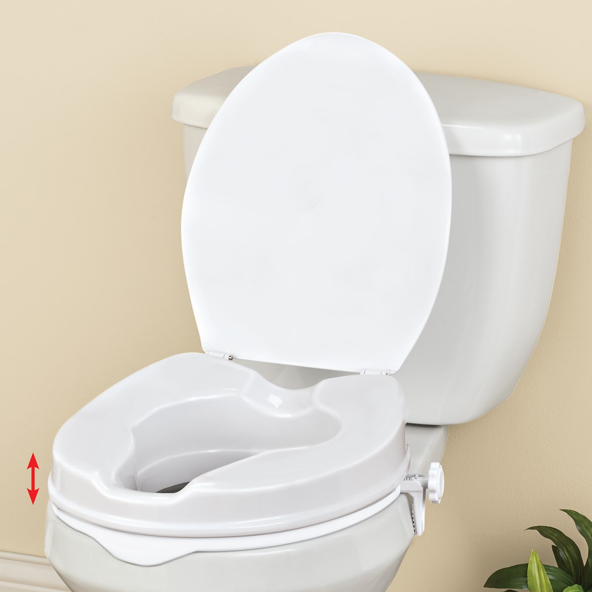 4-inch Lightweight Toilet Seat Riser with Lid | Collections Etc.