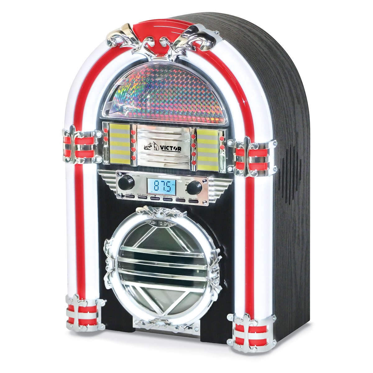 Color Changing LED Tabletop Bluetooth Jukebox with CD Player ...