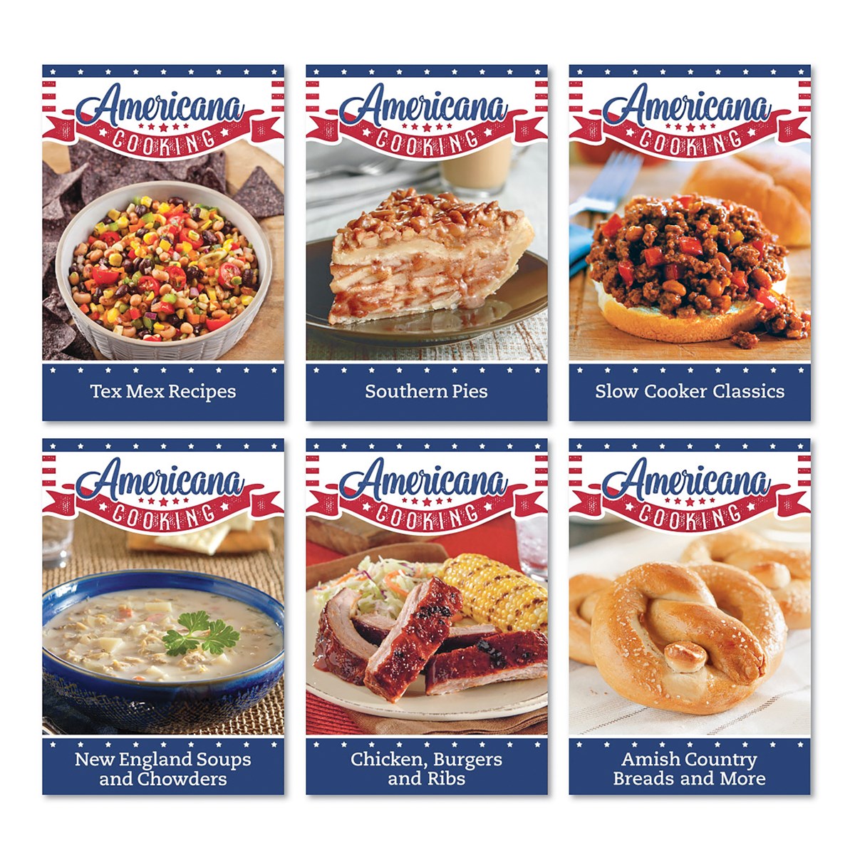 Americana Cooking Cookbooks - Set of 6 | Collections Etc.