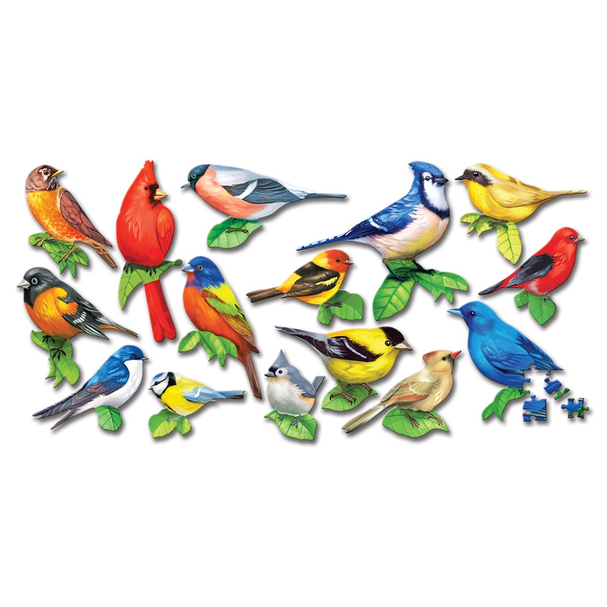 15 Mini Songbirds Multi-Shaped Jigsaw Puzzles | Collections Etc.
