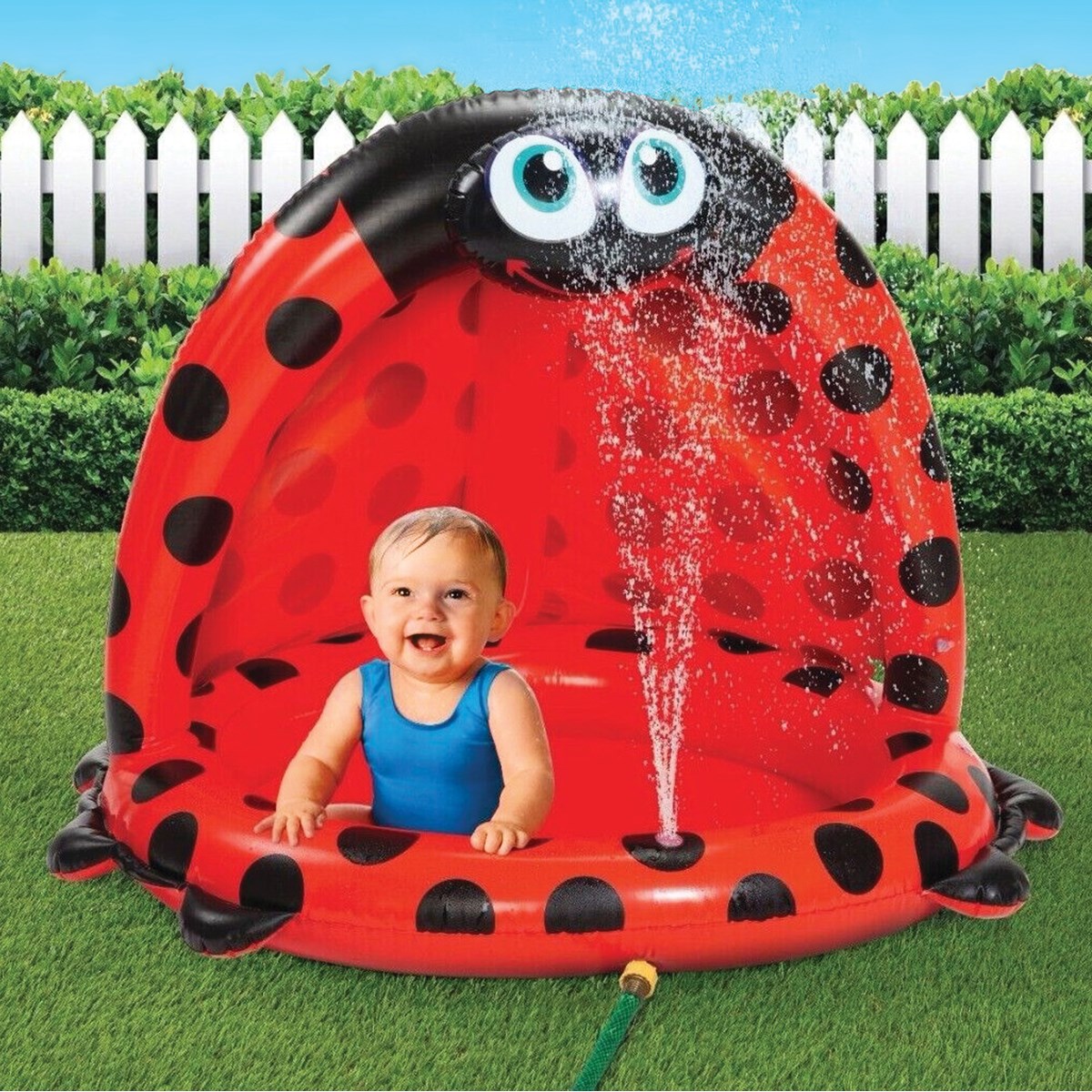 Inflatable Lady Bug Spray Pool with Canopy | Collections Etc.