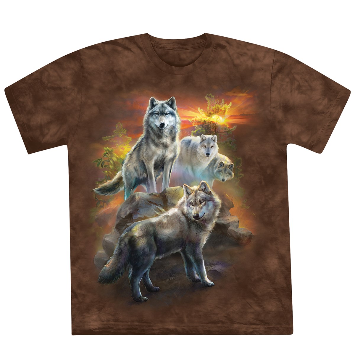 Sunset Wolves Short Sleeve Graphic T-Shirt | Collections Etc.