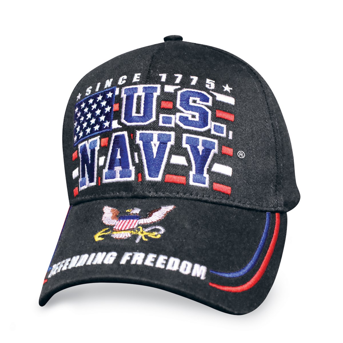 Military Flag Defending Freedom Baseball Cap | Collections Etc.