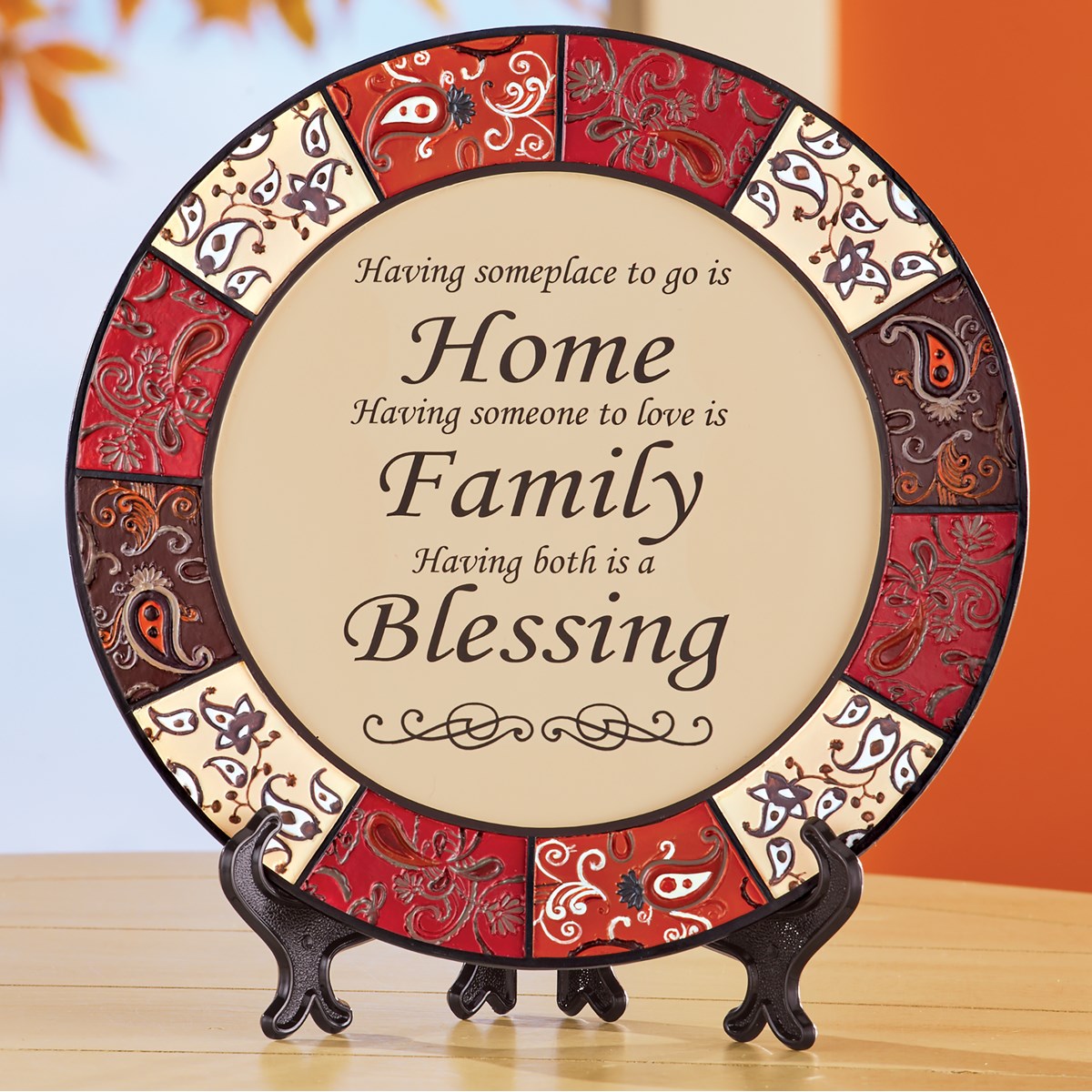 Intricately Detailed Blessing Plate with Easel | Collections Etc.