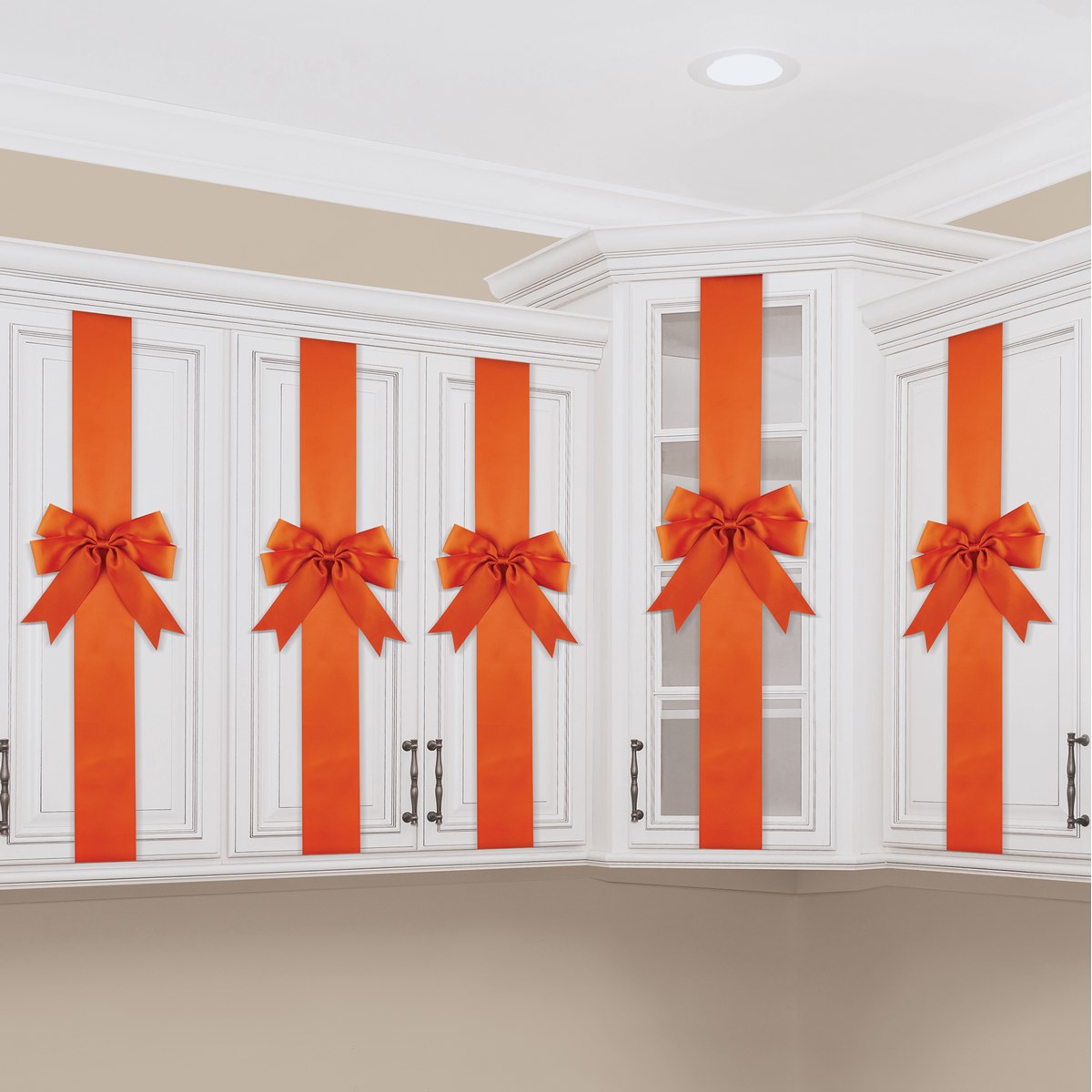 Adjustable Orange Cabinet Ribbons - Set of 4 | Collections Etc.