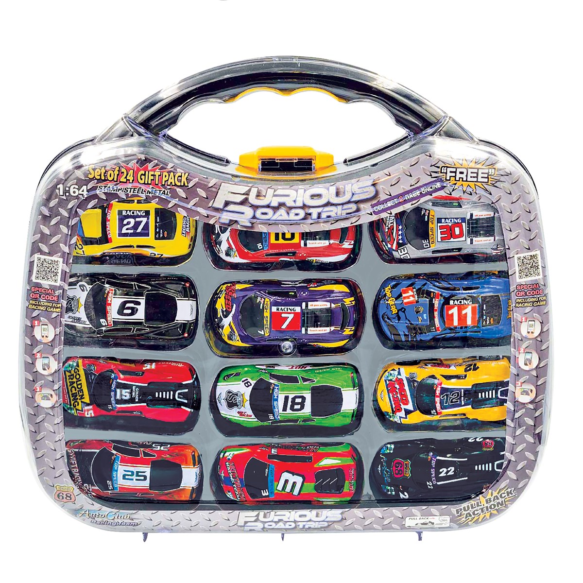 24-Piece Die Cast Racing Cars with Case Set | Collections Etc.