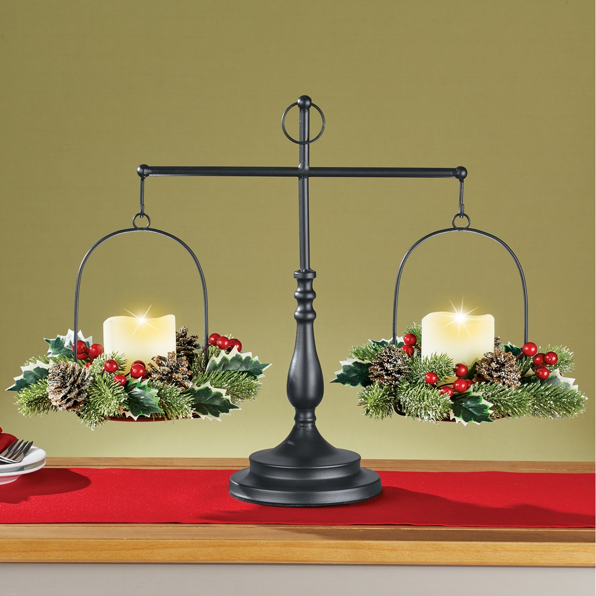 Vintage-Style Farmhouse Scale Candle Holder | Collections Etc.