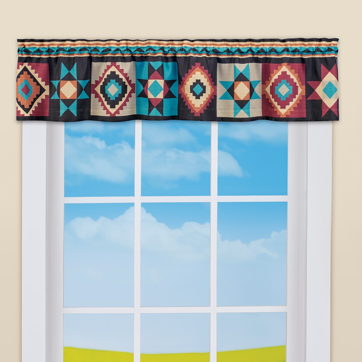 Southwest Aztec Printed Window Valance Collections Etc