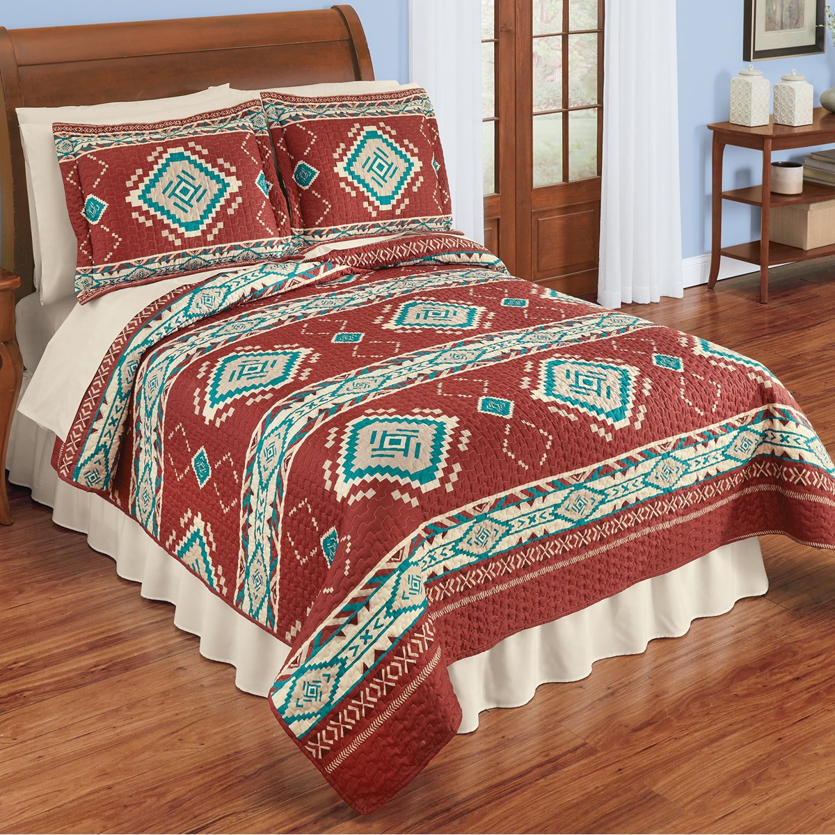Colorful Southwest Aztec Pattern Quilt | Collections Etc.