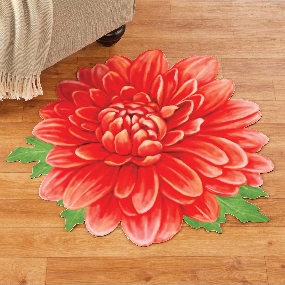 Beautiful Chrysanthemum Shaped Accent Rug | Collections Etc.