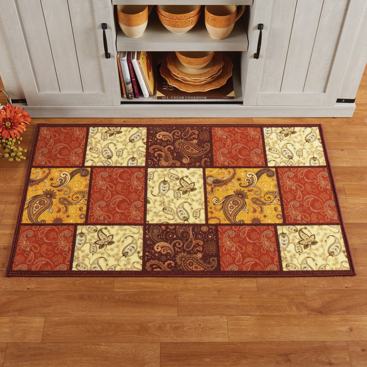 Paisley Patchwork Skid-Resistant Accent Rug | Collections Etc.