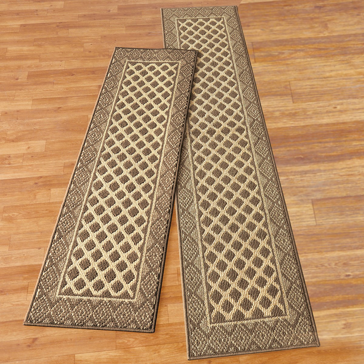 Elegant Jacquard Diamond Skid-Resistant Runner Rug | Collections Etc.