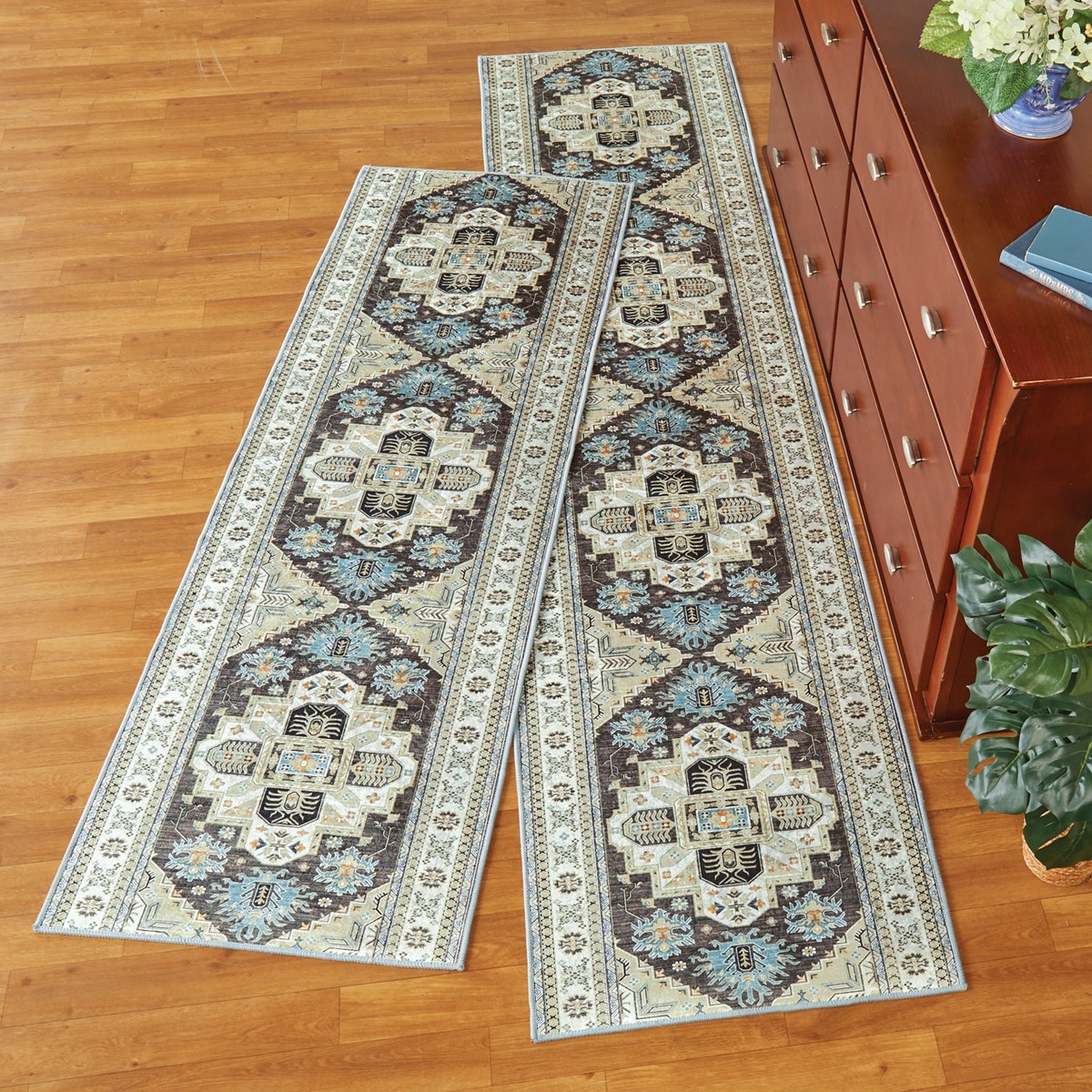 Riviera Traditional Print Skid-Resistant Runner | Collections Etc.