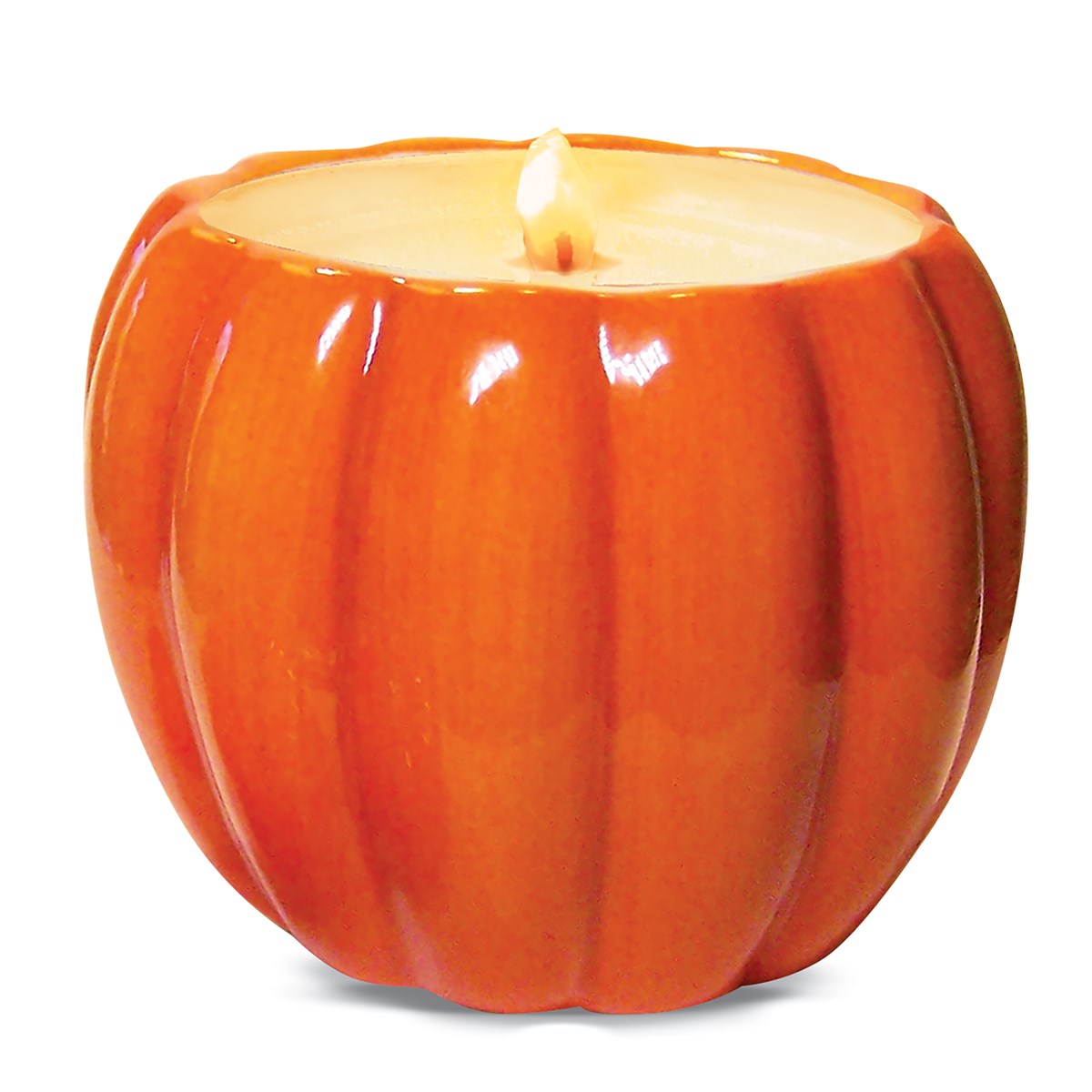 Charming Ceramic Pumpkin Shaped Candle with Lid | Collections Etc.