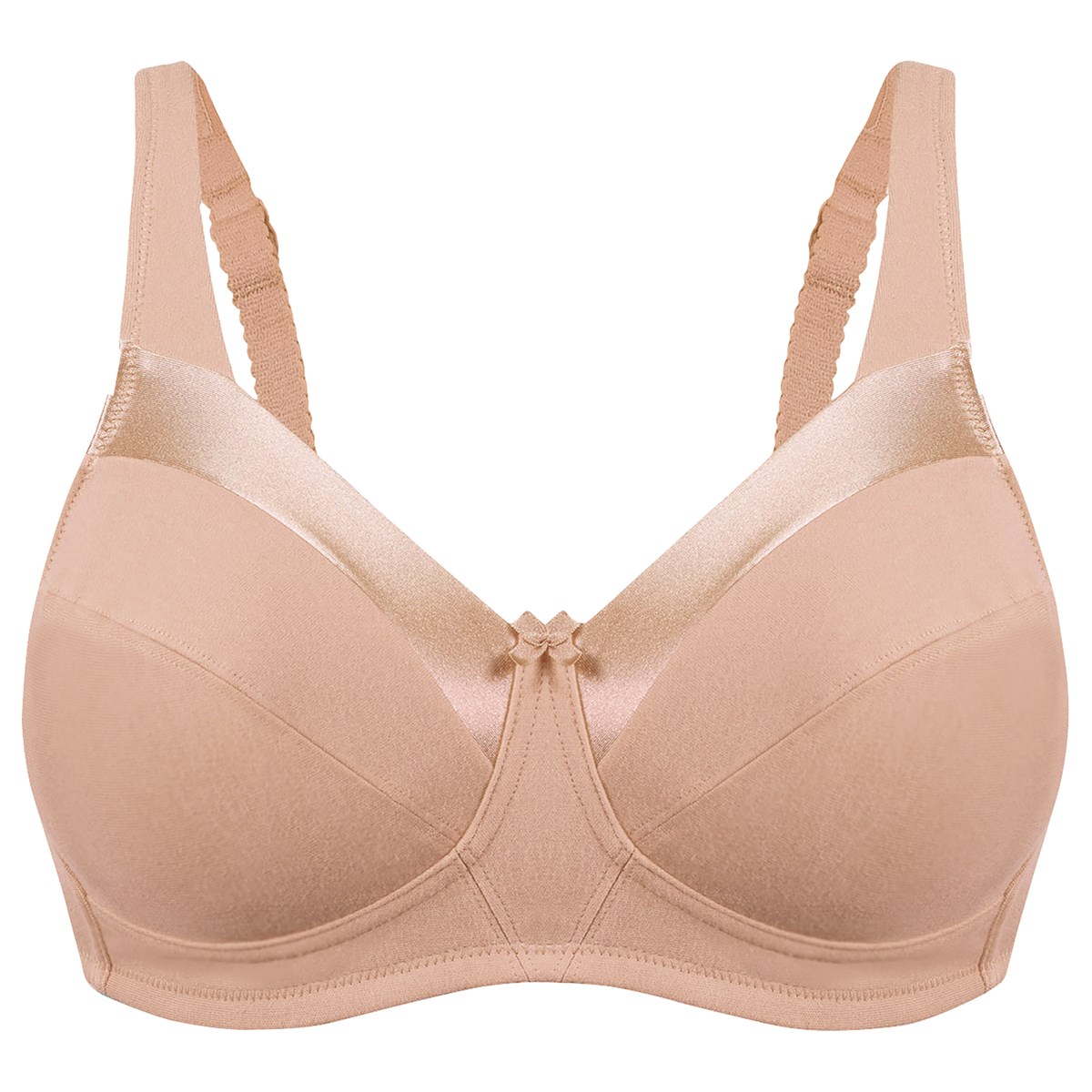 Bestform Satin Trim Wireless Cotton Bra | Collections Etc.