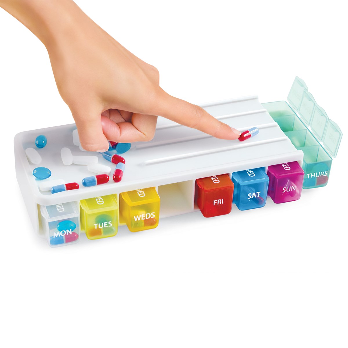 Weekly Pill Sorter and Organizer with Pill Cutter | Collections Etc.