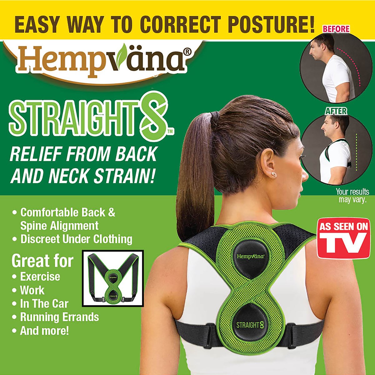 Hempvana Straight 8 Lightweight Posture Support | Collections Etc.