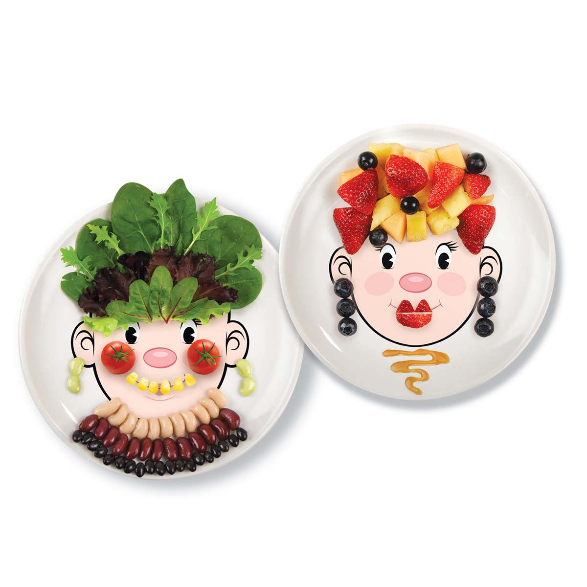 Food Face Ceramic Children's Face Plates | Collections Etc.