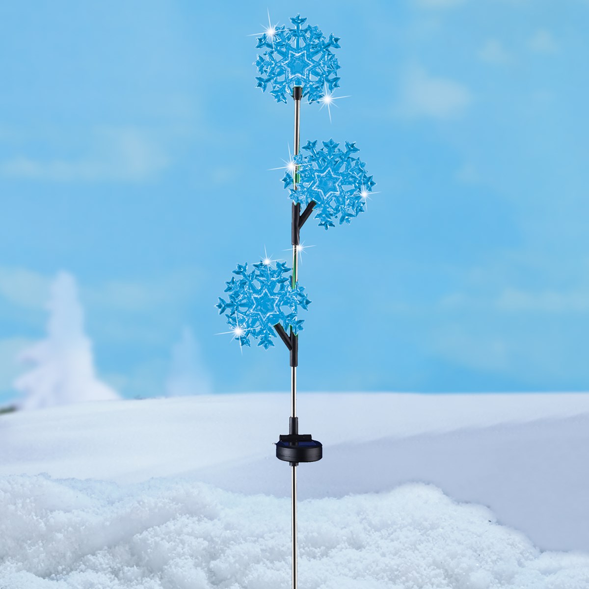 Solar Powered Color-Changing 3-Foot High Snowflakes Stake | Collections ...