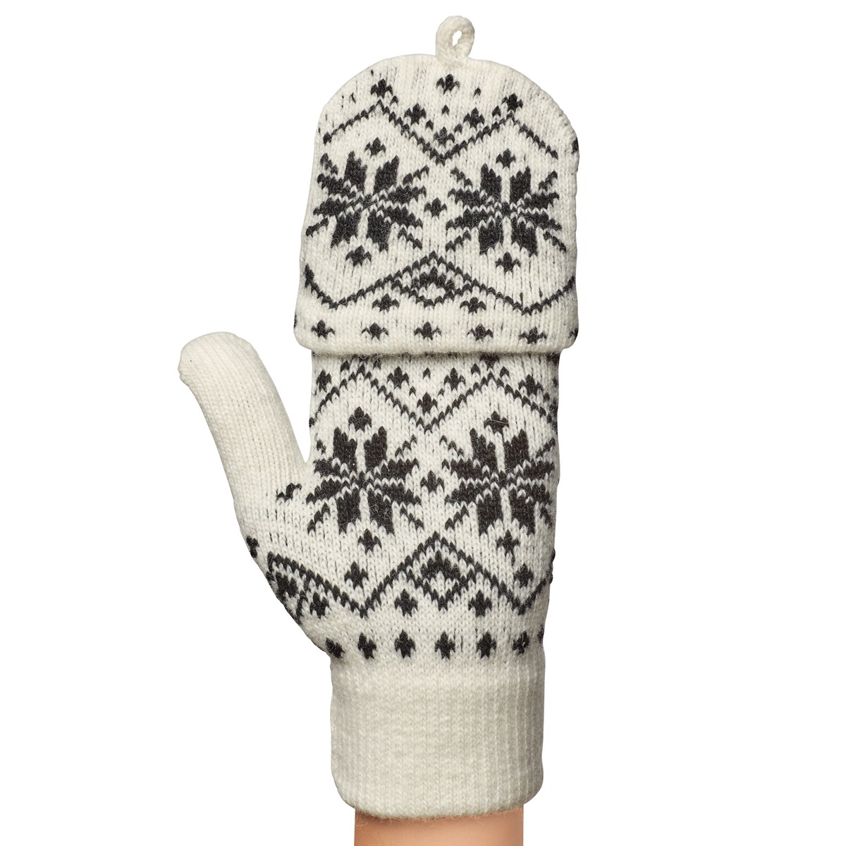 Snowflake Convertible Winter Gloves with Mitten Top | Collections Etc.
