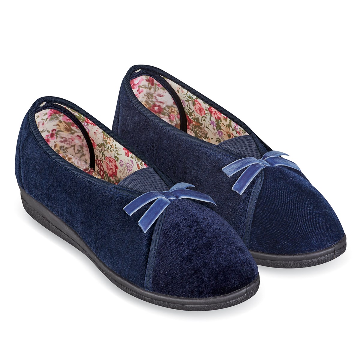 Soft and Cozy Velour Slippers with Skid-Resistant Soles | Collections Etc.
