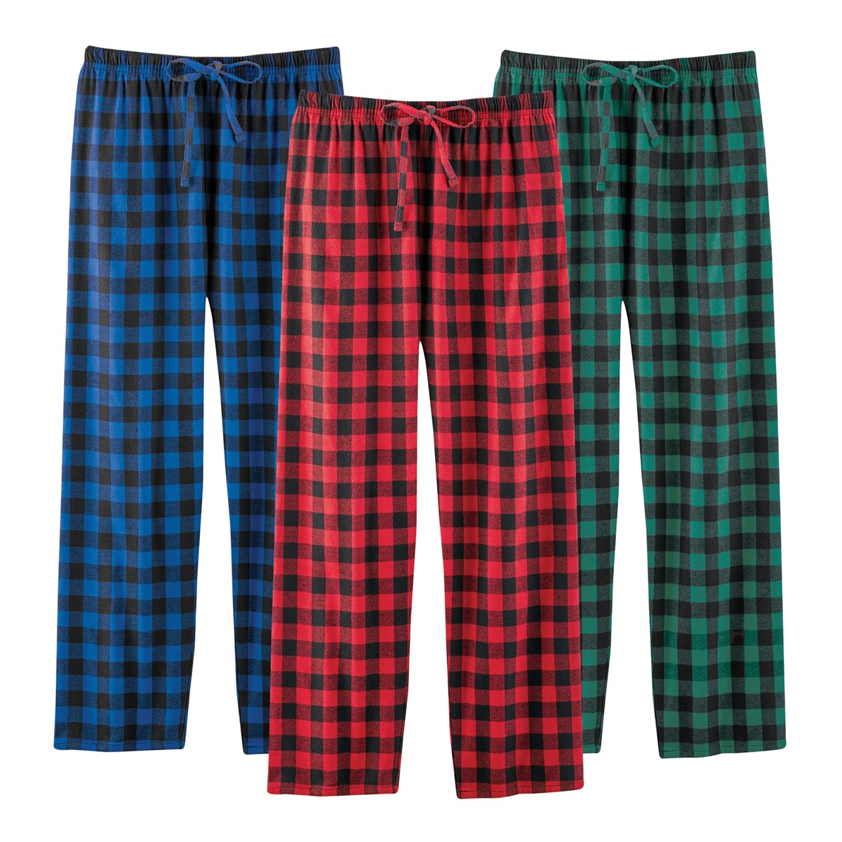 Men's 3-Pack Flannel Buffalo Check Pajama Pants Set | Collections Etc.