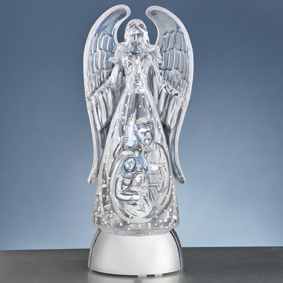 Color Changing LED Lighted Glittering Nativity Angel Figurine ...