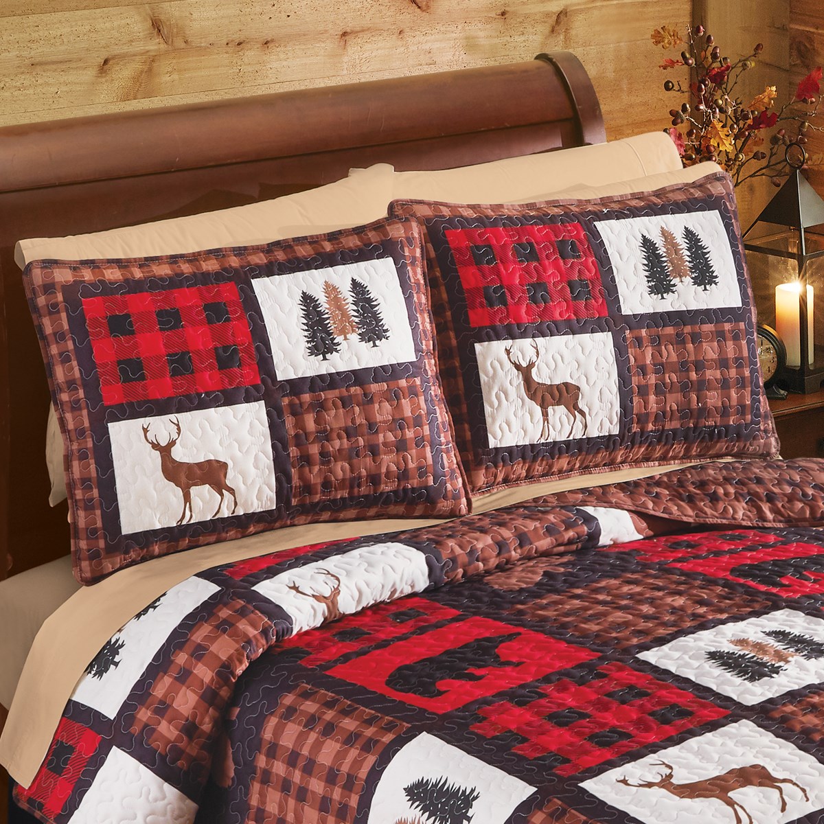 Buffalo Plaid Rustic Christmas Cabin Northwoods Pillow Sham ...